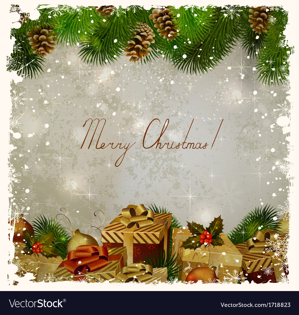 Vintage christmas Royalty Free Vector Image - VectorStock