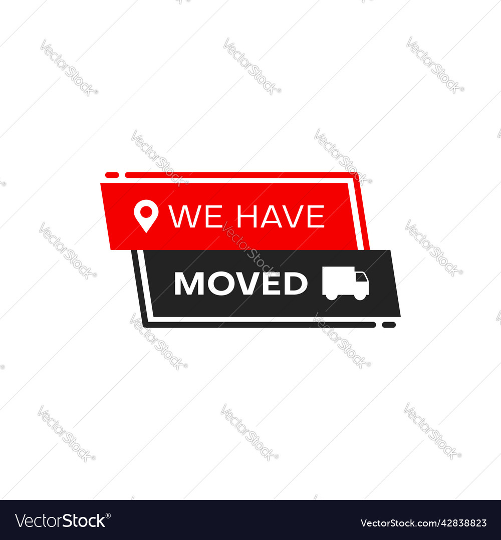 We have moved icon with truck and location pin Vector Image
