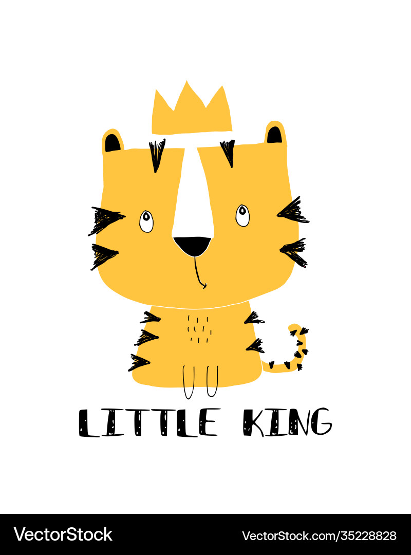 Cute tiger for t-shirt design Royalty Free Vector Image