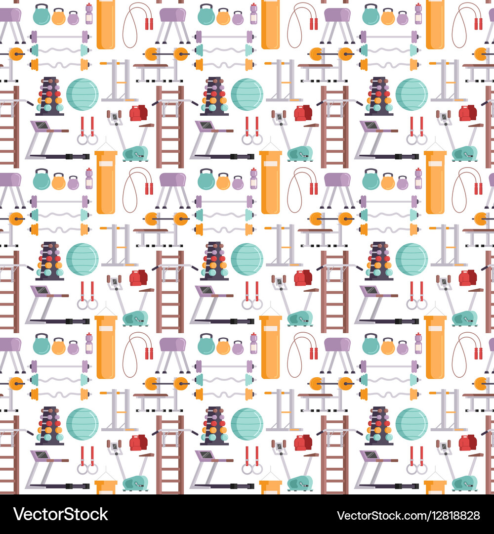 Fitness sport gym seamless pattern Royalty Free Vector Image