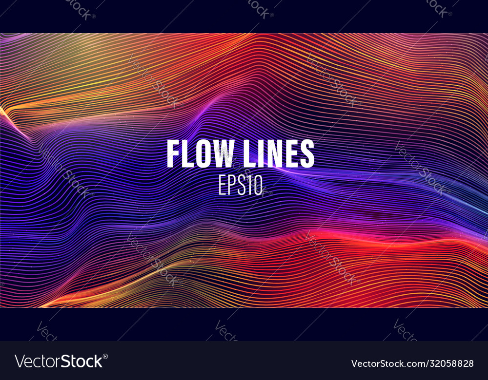 Flow lines array wave color Royalty Free Vector Image