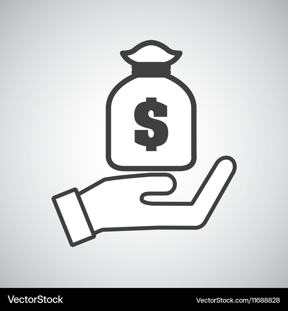 Hand hold bag money safe icon Royalty Free Vector Image