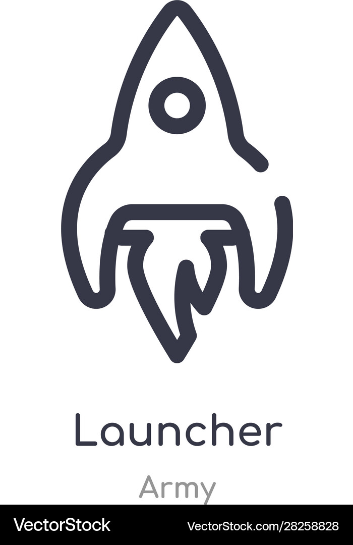 Launcher outline icon isolated line from army Vector Image