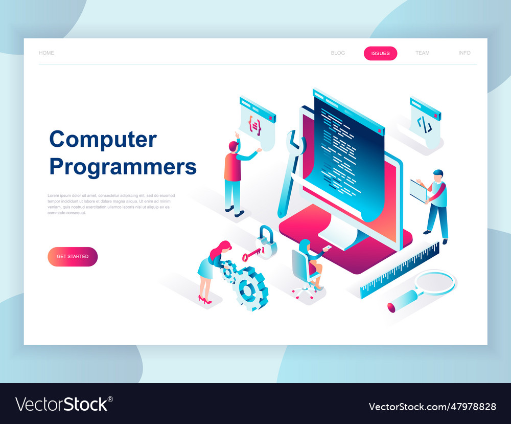 Modern flat design isometric concept of computer Vector Image