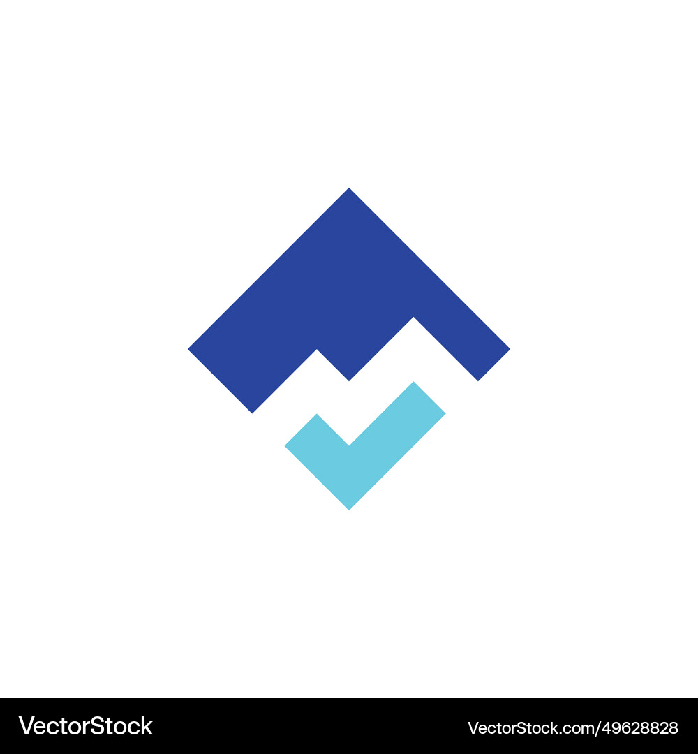 Mountain check logo Royalty Free Vector Image - VectorStock