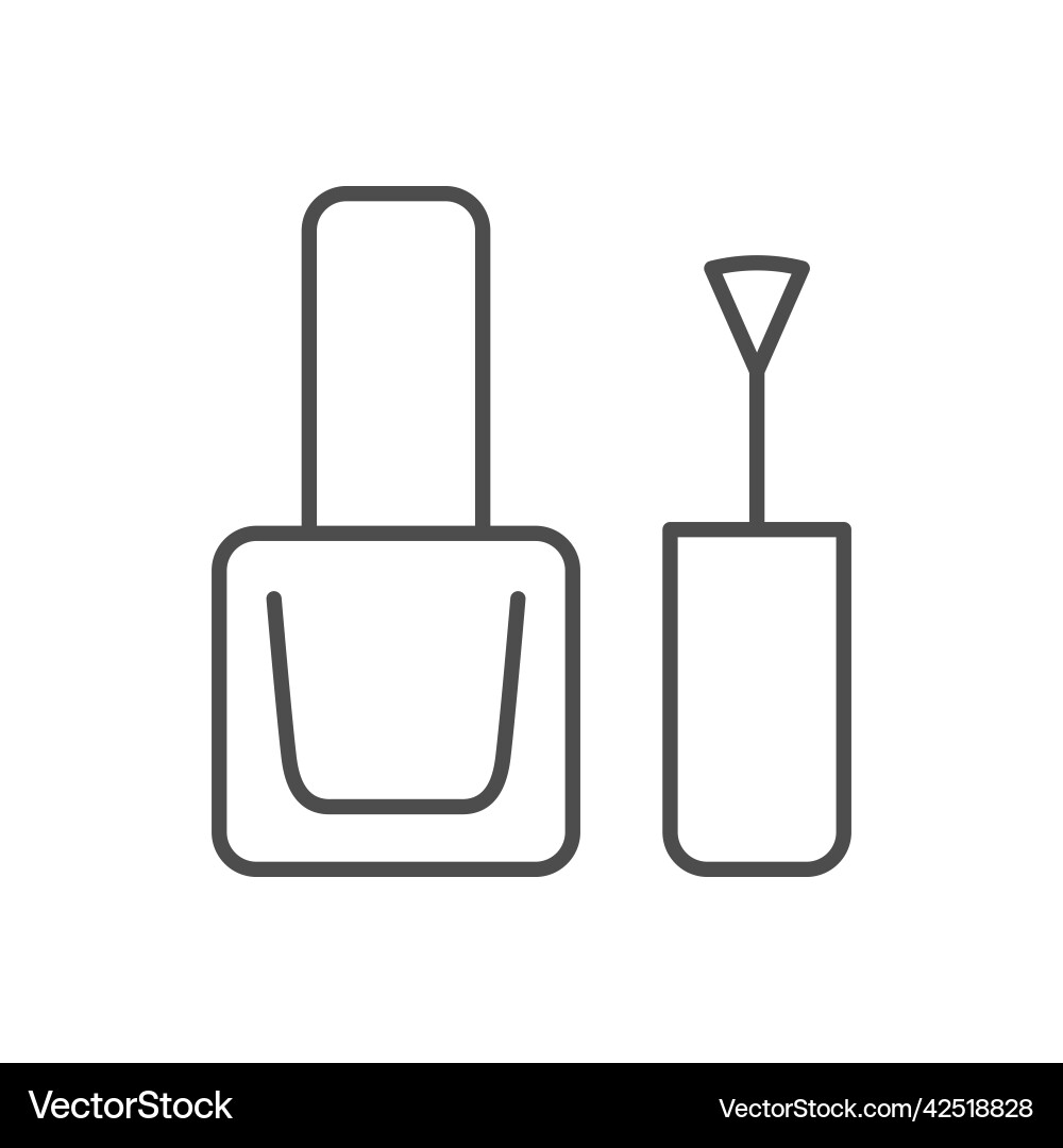 Nail polish line outline icon Royalty Free Vector Image