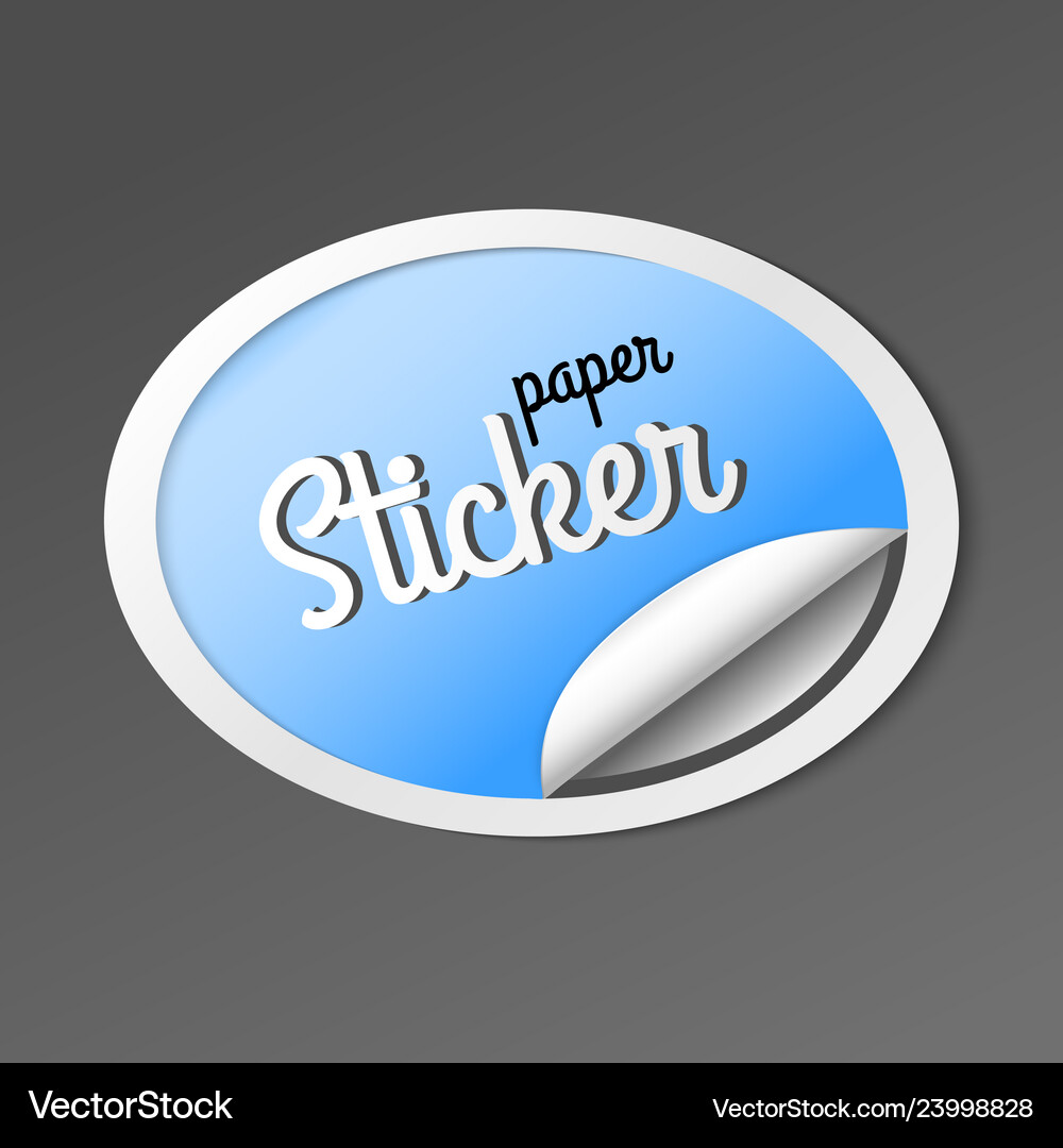 Paper sticker with peel off corner blue Royalty Free Vector