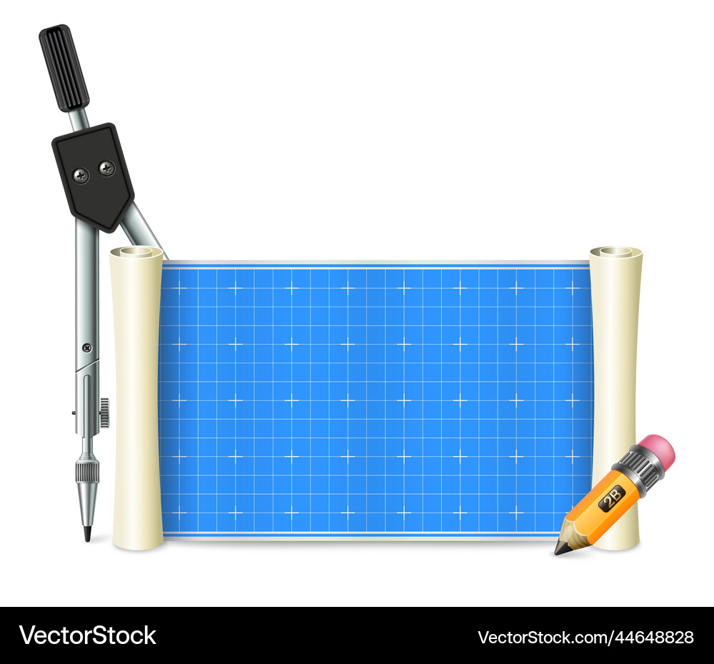 Roll of paper for engineering drawings Royalty Free Vector