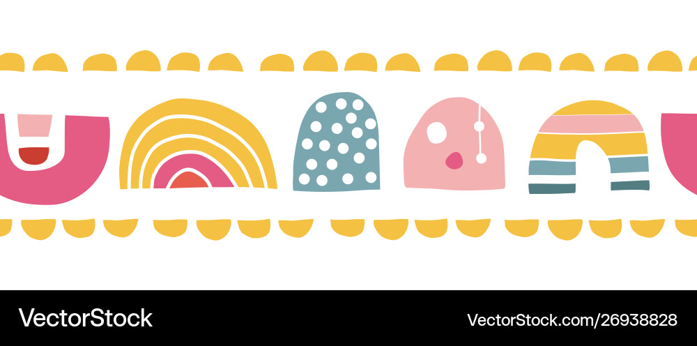 Seamless abstract doodle border Royalty Free Vector Image