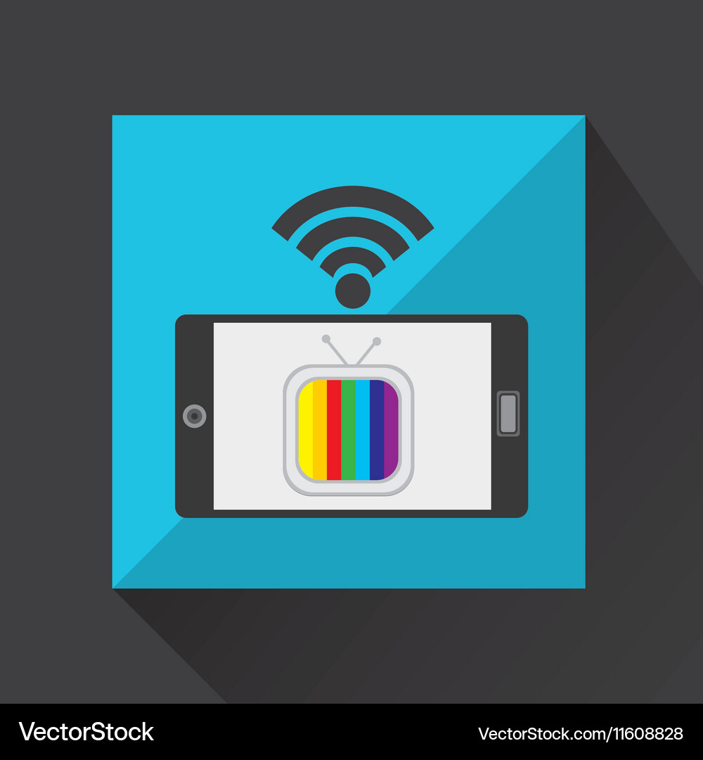 Smartphone tv internet wifi icon Royalty Free Vector Image