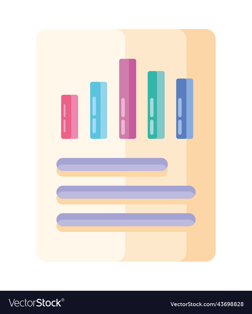 Statistics bars in document Royalty Free Vector Image