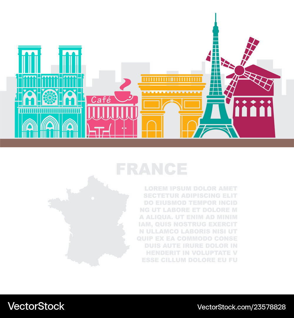 Template leaflets with a map france and Royalty Free Vector