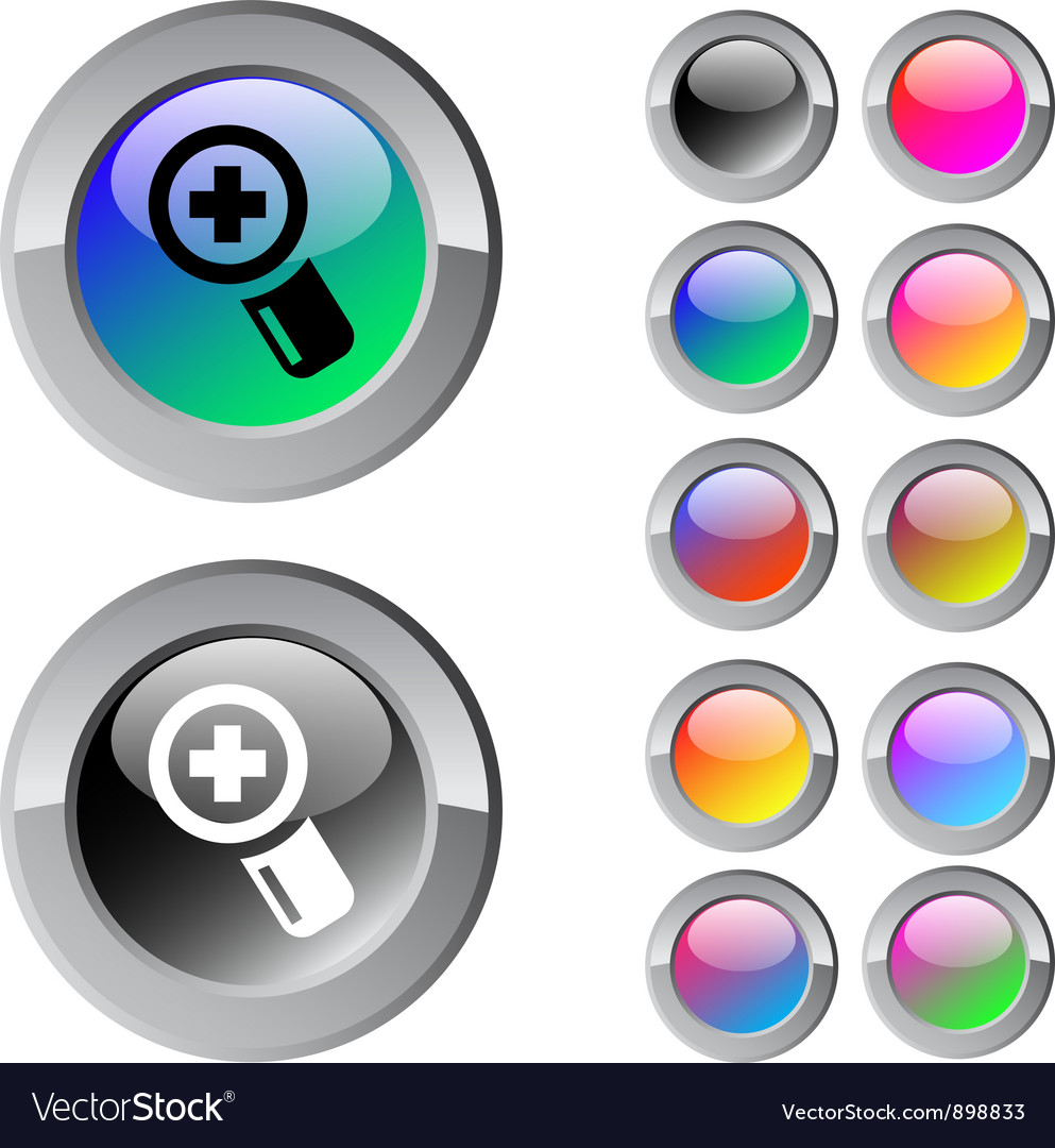 Add multicolor round button Royalty Free Vector Image