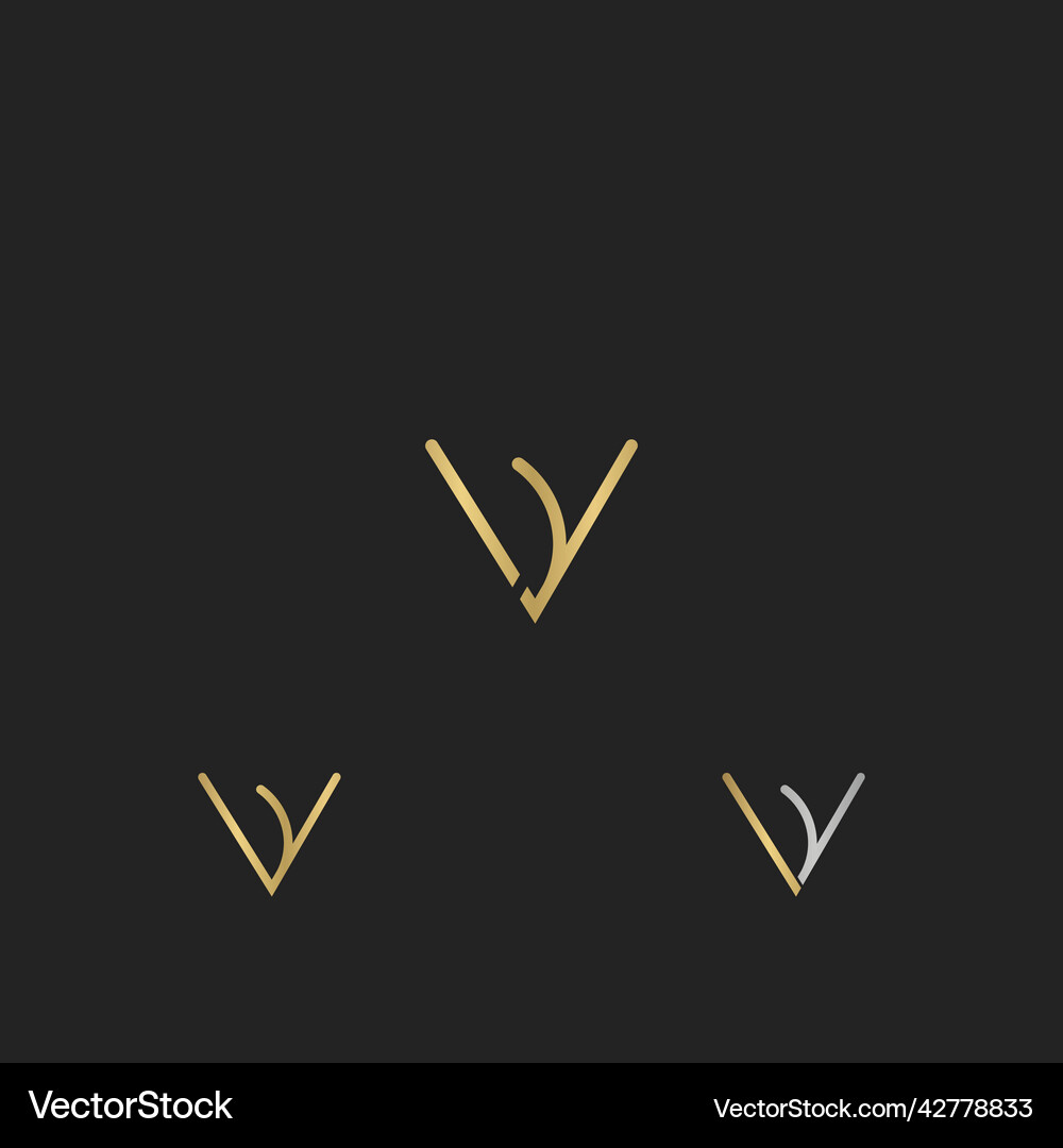 Alphabet initials logo vy yv v and y Royalty Free Vector