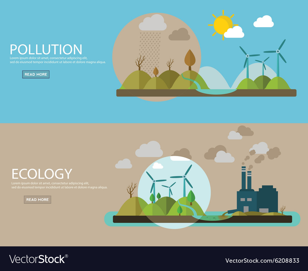 Flat design concept with icons of ecology Vector Image