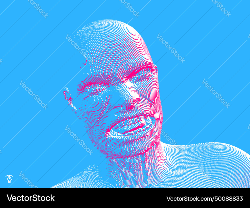 Furious screaming man emotional scream Royalty Free Vector