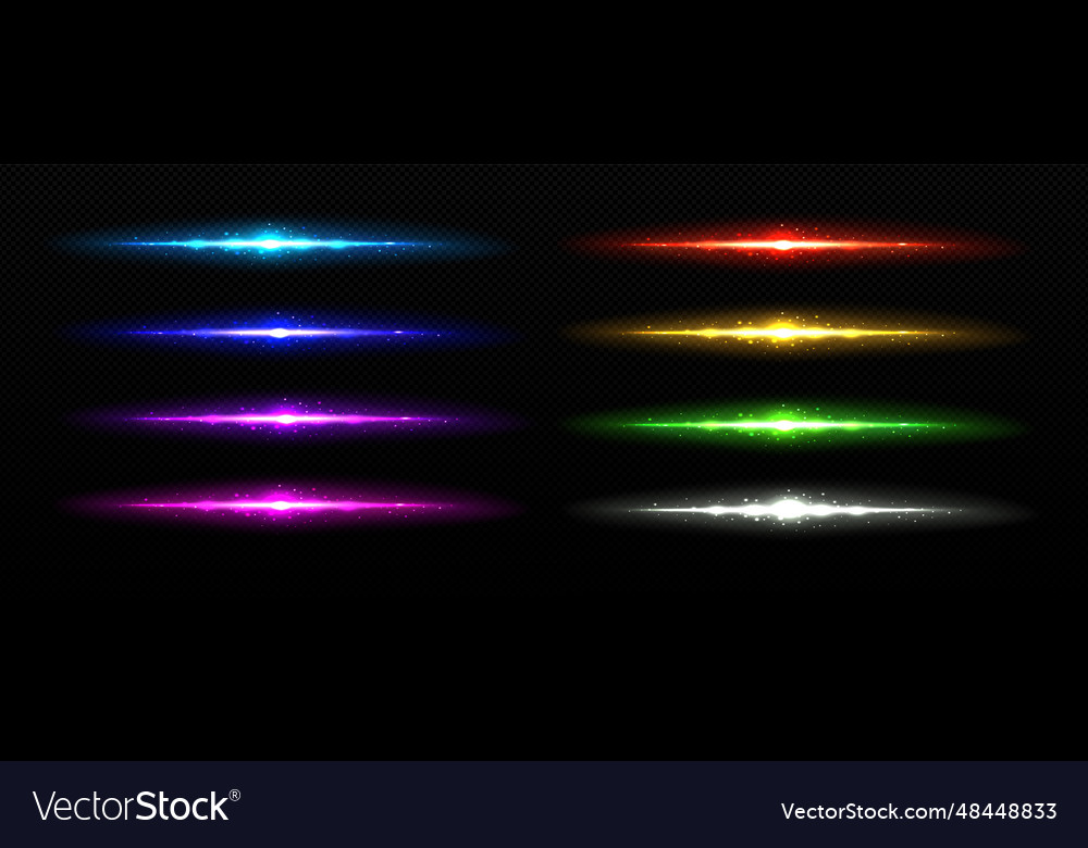 Horizontal sparkle divider line with glow effect Vector Image
