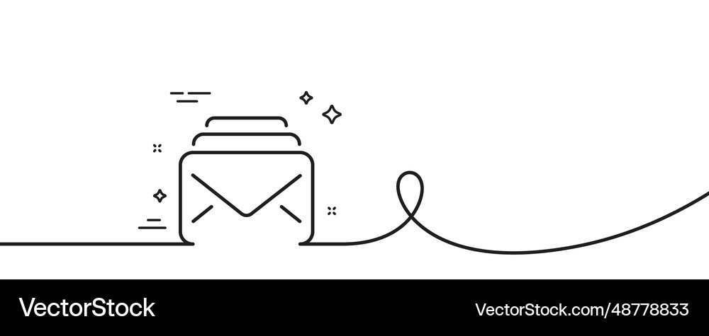 Mail line icon new messages correspondence sign Vector Image