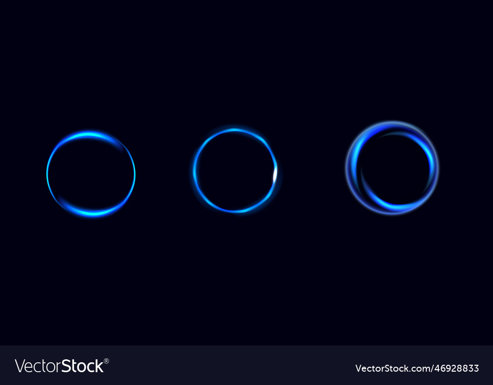 Neon swirl curve blue line light effect abstract Vector Image
