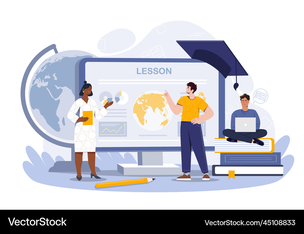 Online education concept Royalty Free Vector Image
