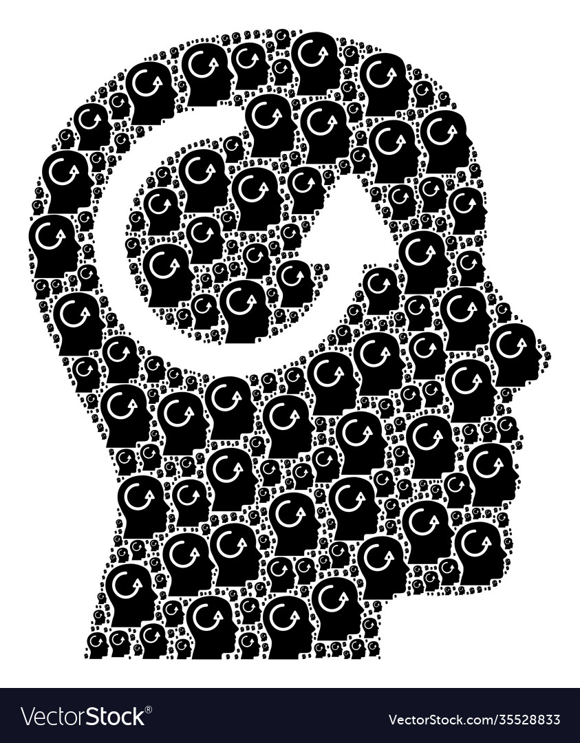 Remember icon recursion collage Royalty Free Vector Image