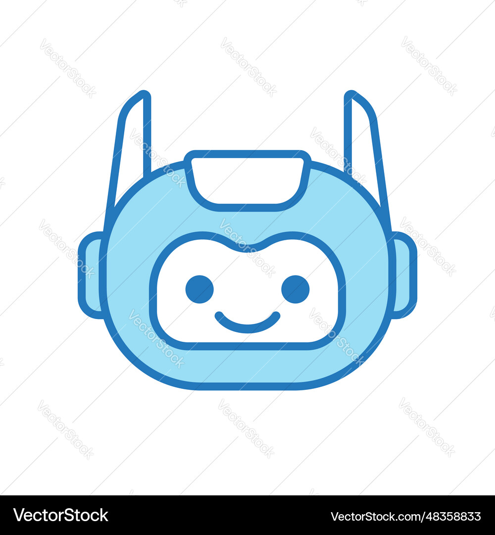 Robot head avatar design cartoon robot head icon Vector Image