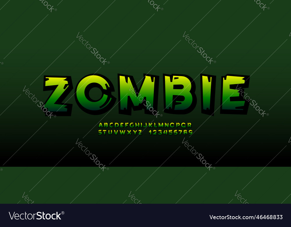 Rough zombie font alphabet hand drawn brush stroke