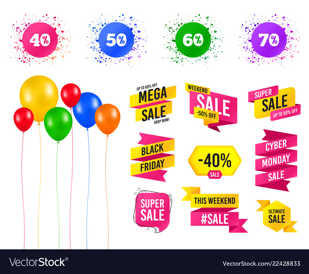 Sale discount icons special offer price signs Vector Image