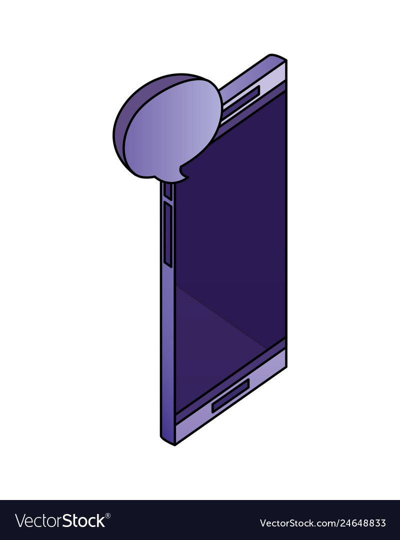 Smartphone digital device speech bubble Royalty Free Vector