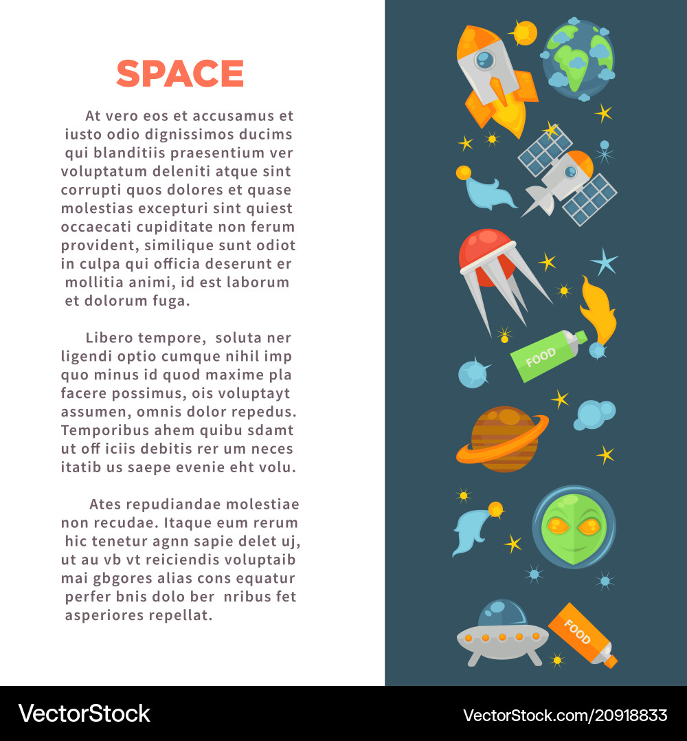 Space exploration promo poster with cosmos themed Vector Image