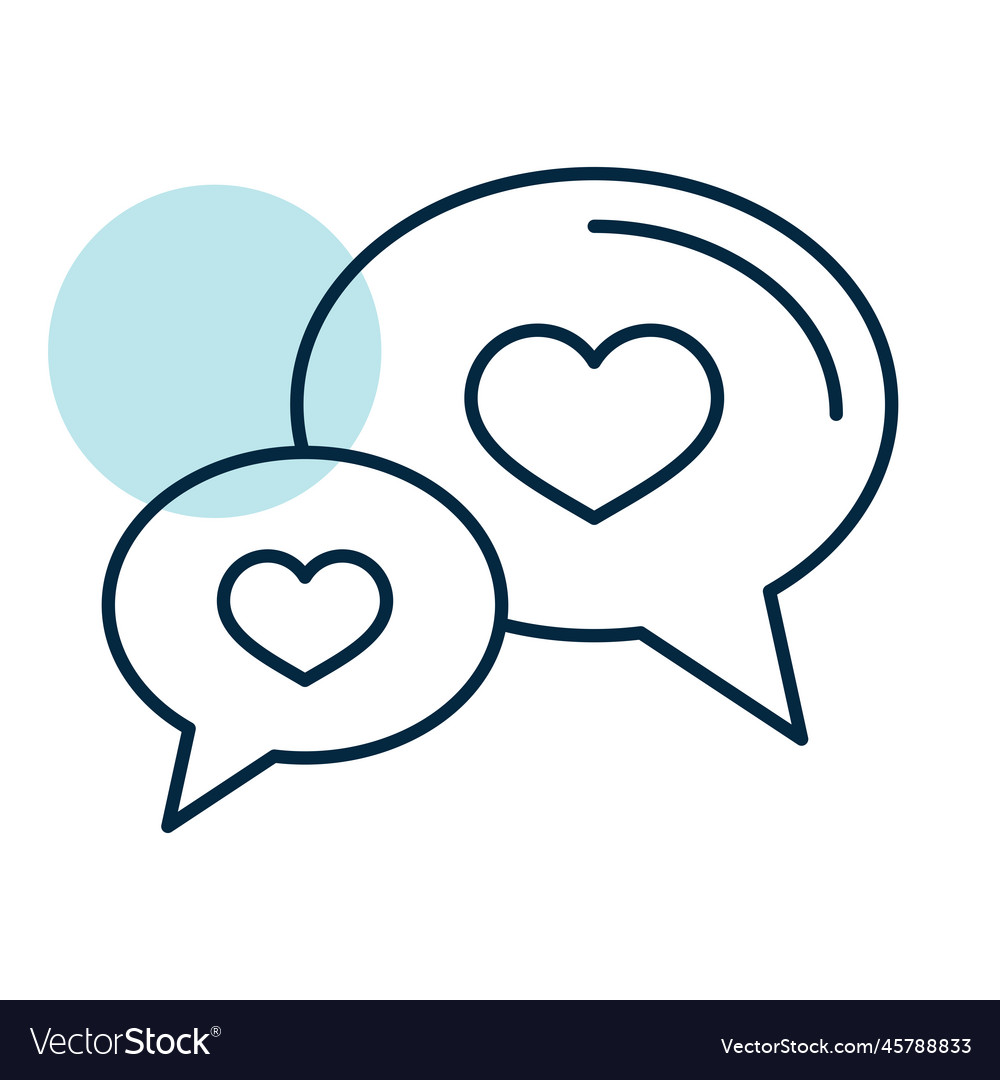 Speech bubbles with heart icon valentines day Vector Image