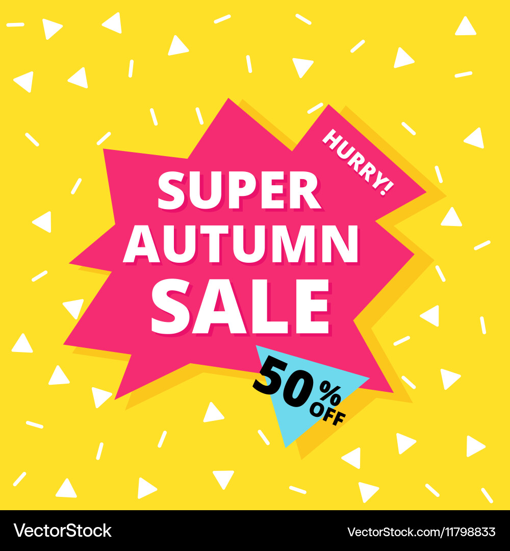 Super autumn sale banner Royalty Free Vector Image