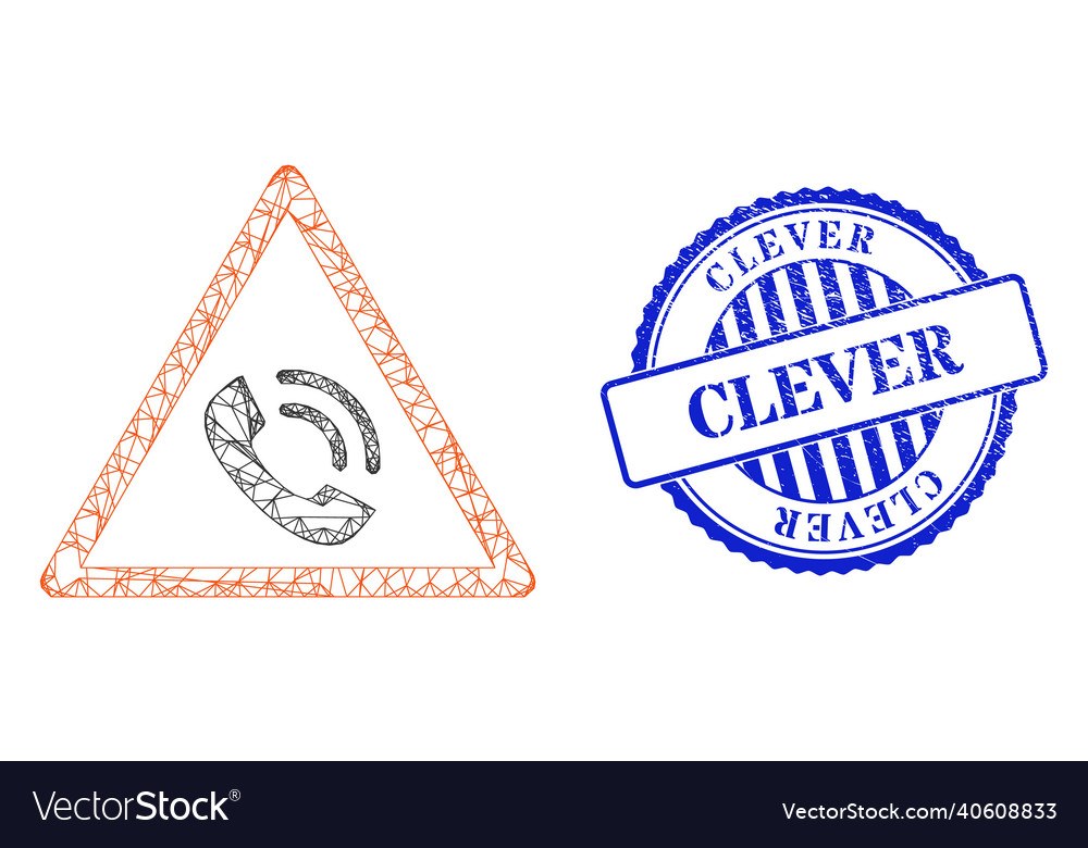 Textured clever stamp seal and net phone call Vector Image Textured clever stamp seal and net phone call Vector Image