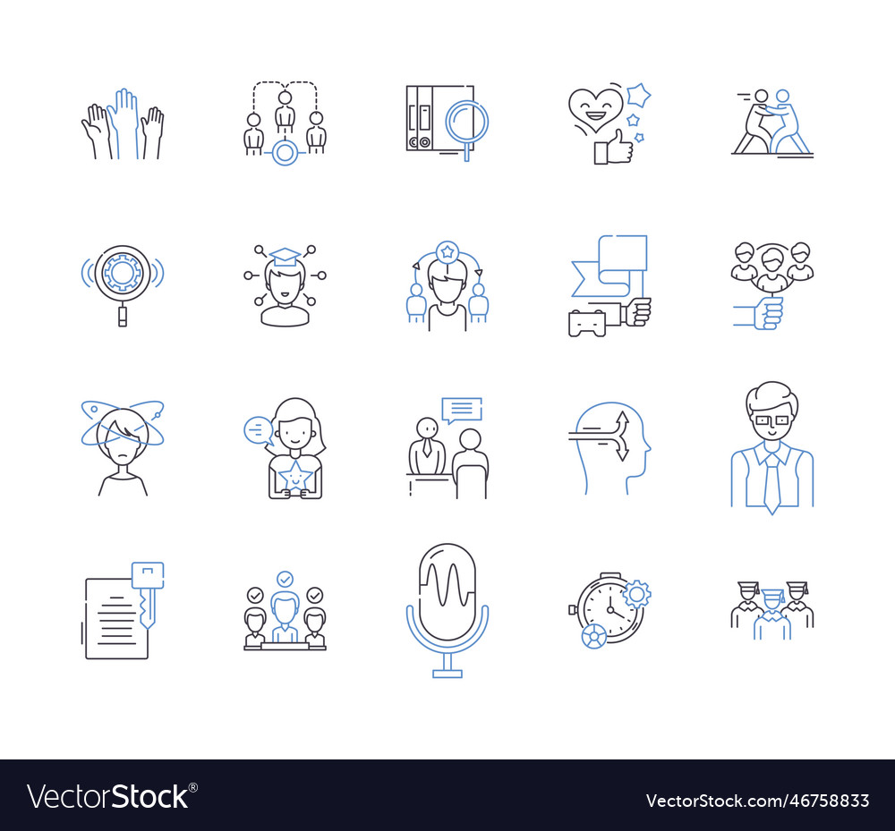 Training and business outline icons collection Vector Image