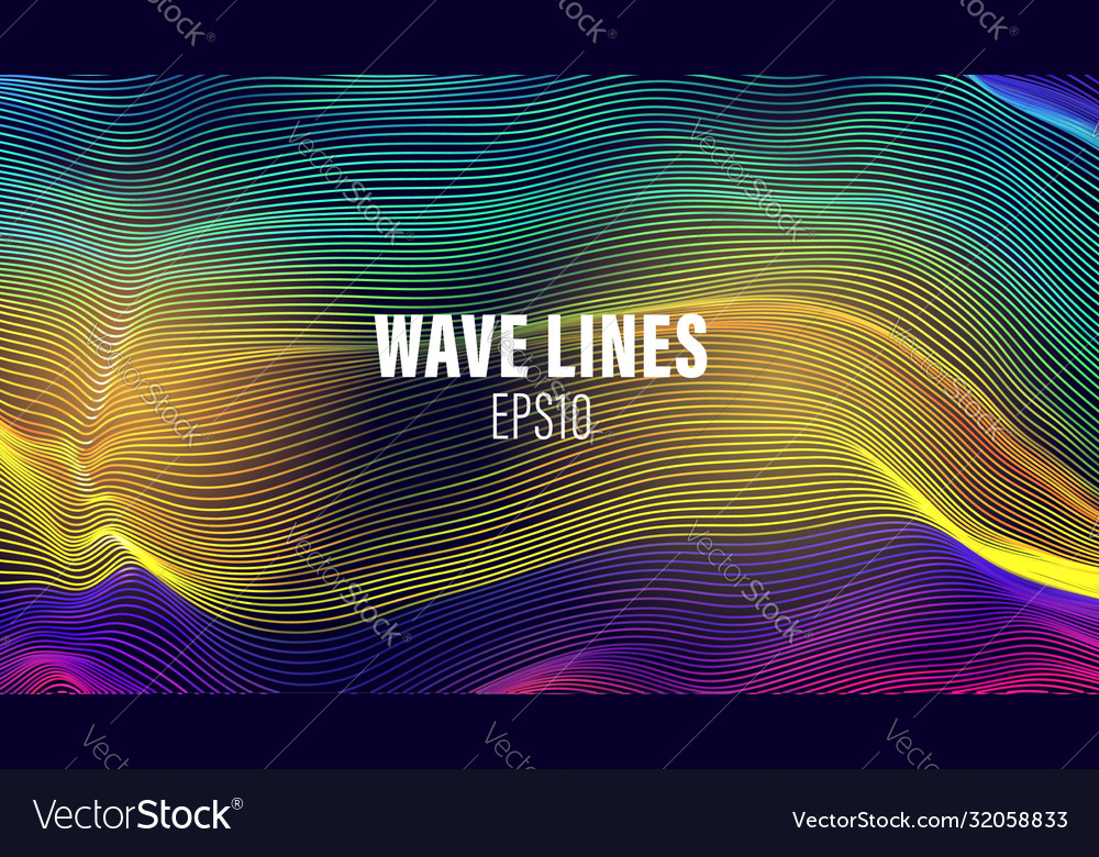 Wave lines flow array color Royalty Free Vector Image
