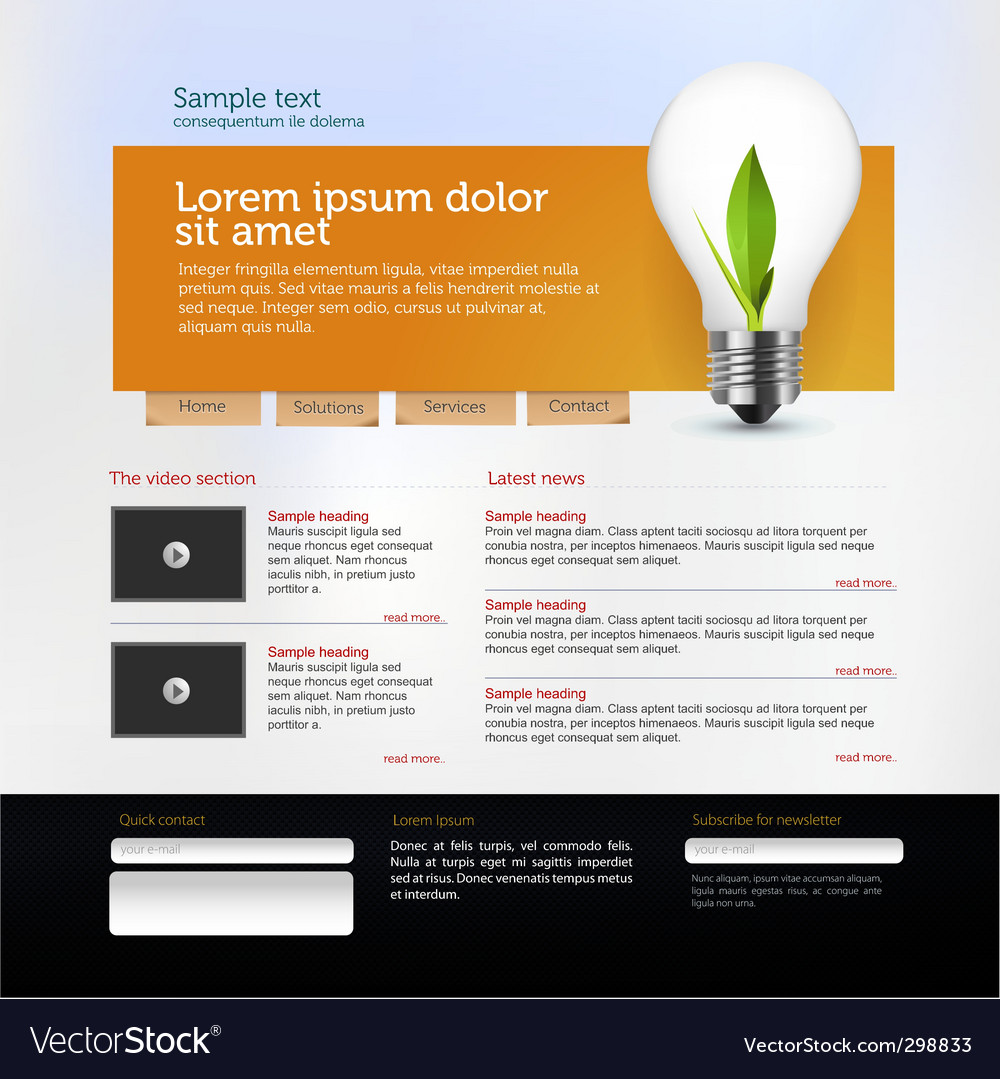 Web page layout Royalty Free Vector Image - VectorStock