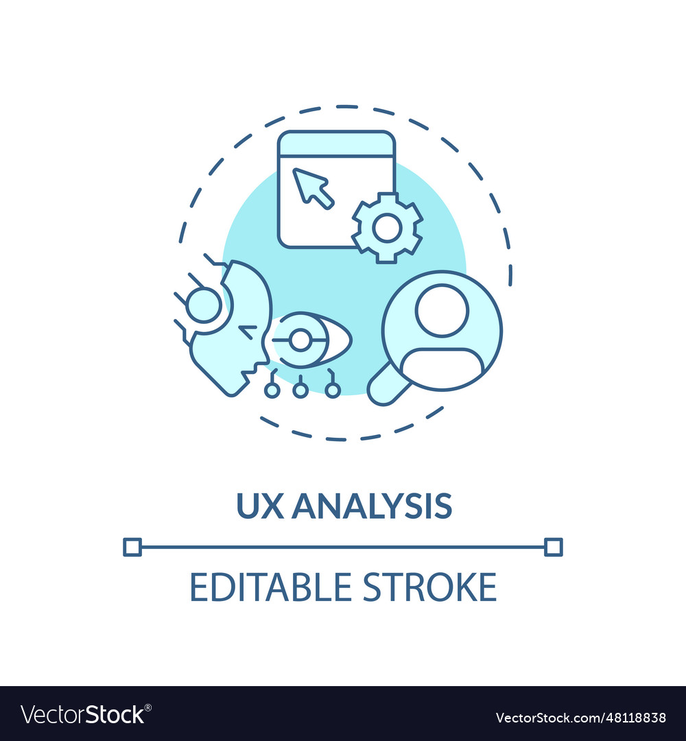 2d customizable ux analysis line icon concept Vector Image