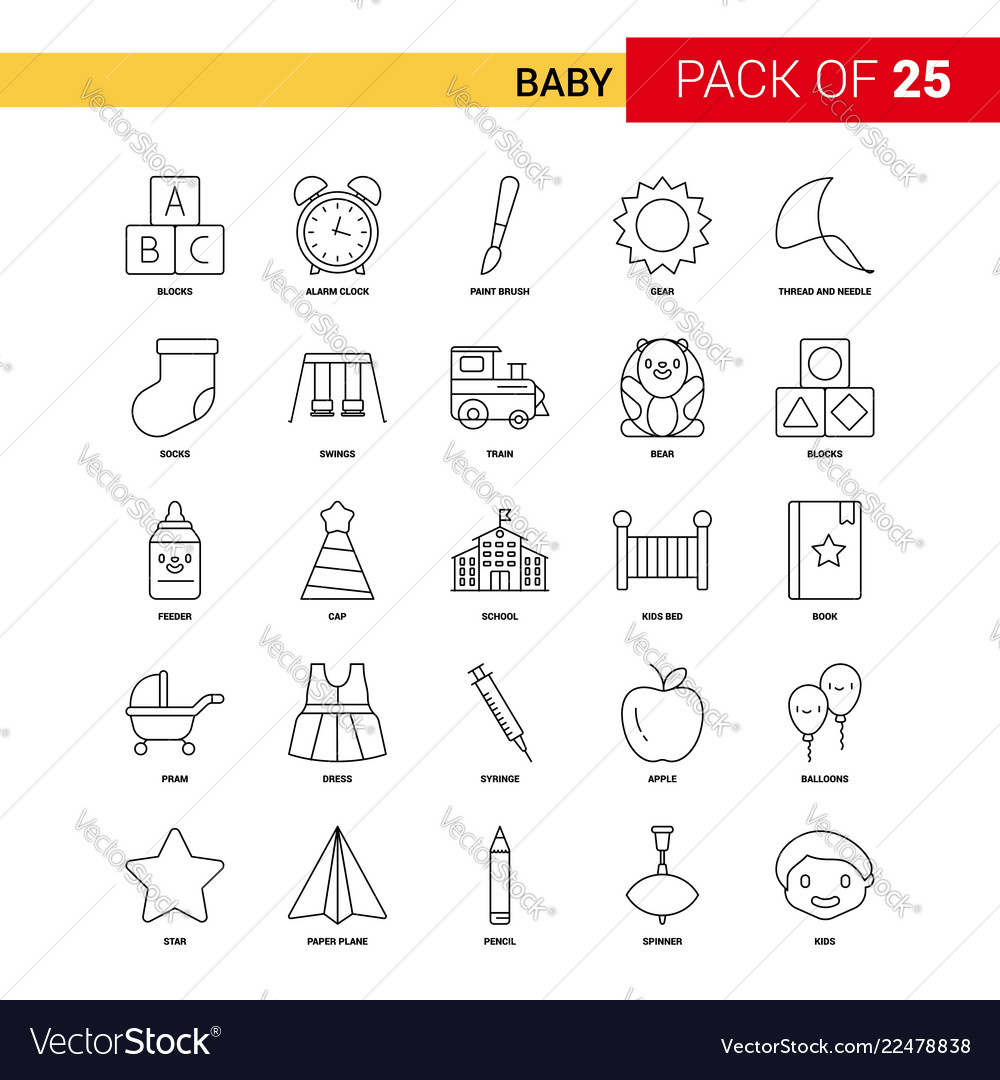 Baby black line icon - 25 business outline Vector Image Baby black line icon - 25 business outline Vector Image