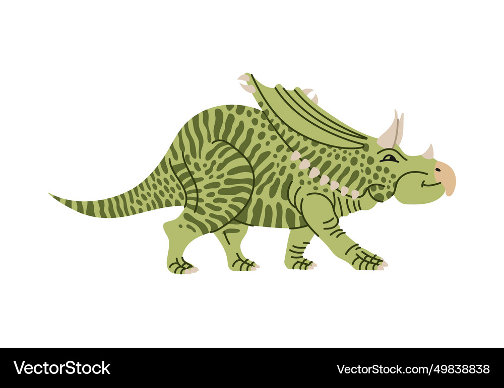 Chasmosaurus dinosaur cartoon character reptile Vector Image