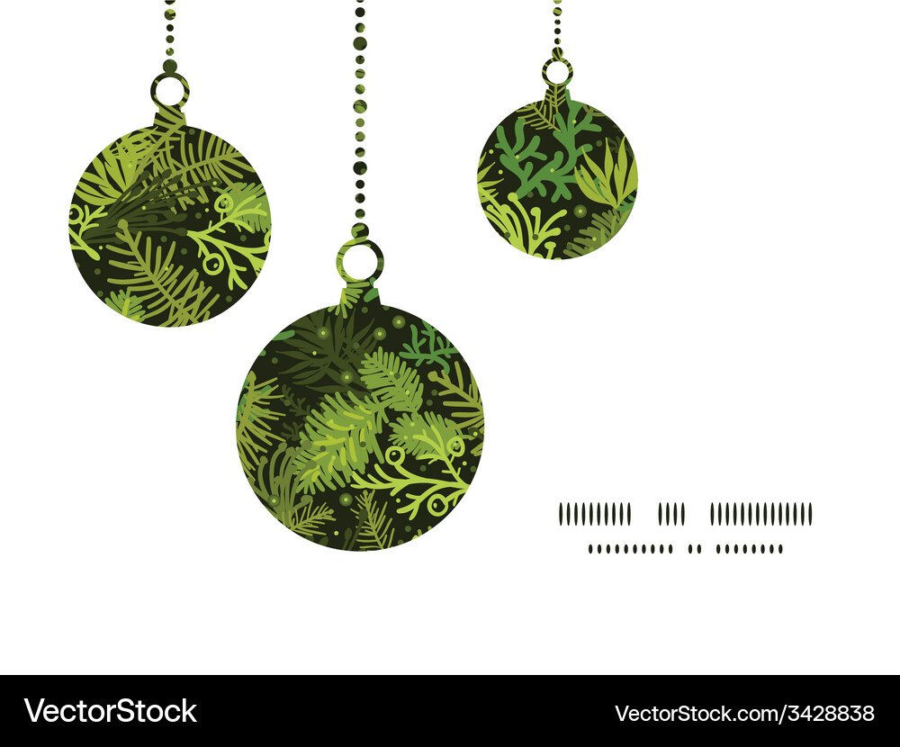 Evergreen christmas tree ornaments Royalty Free Vector Image