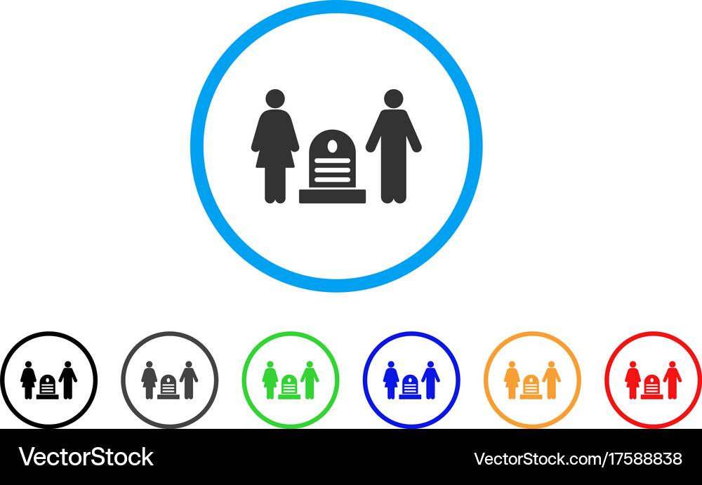 Family cemetery rounded icon Royalty Free Vector Image