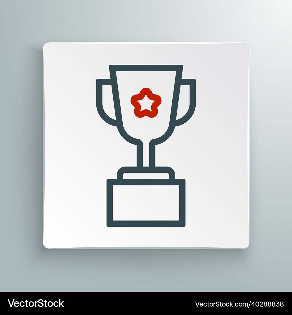 Line award cup icon isolated on white background Vector Image