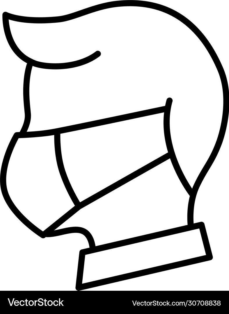 Medical mask man head side view linear icon Vector Image