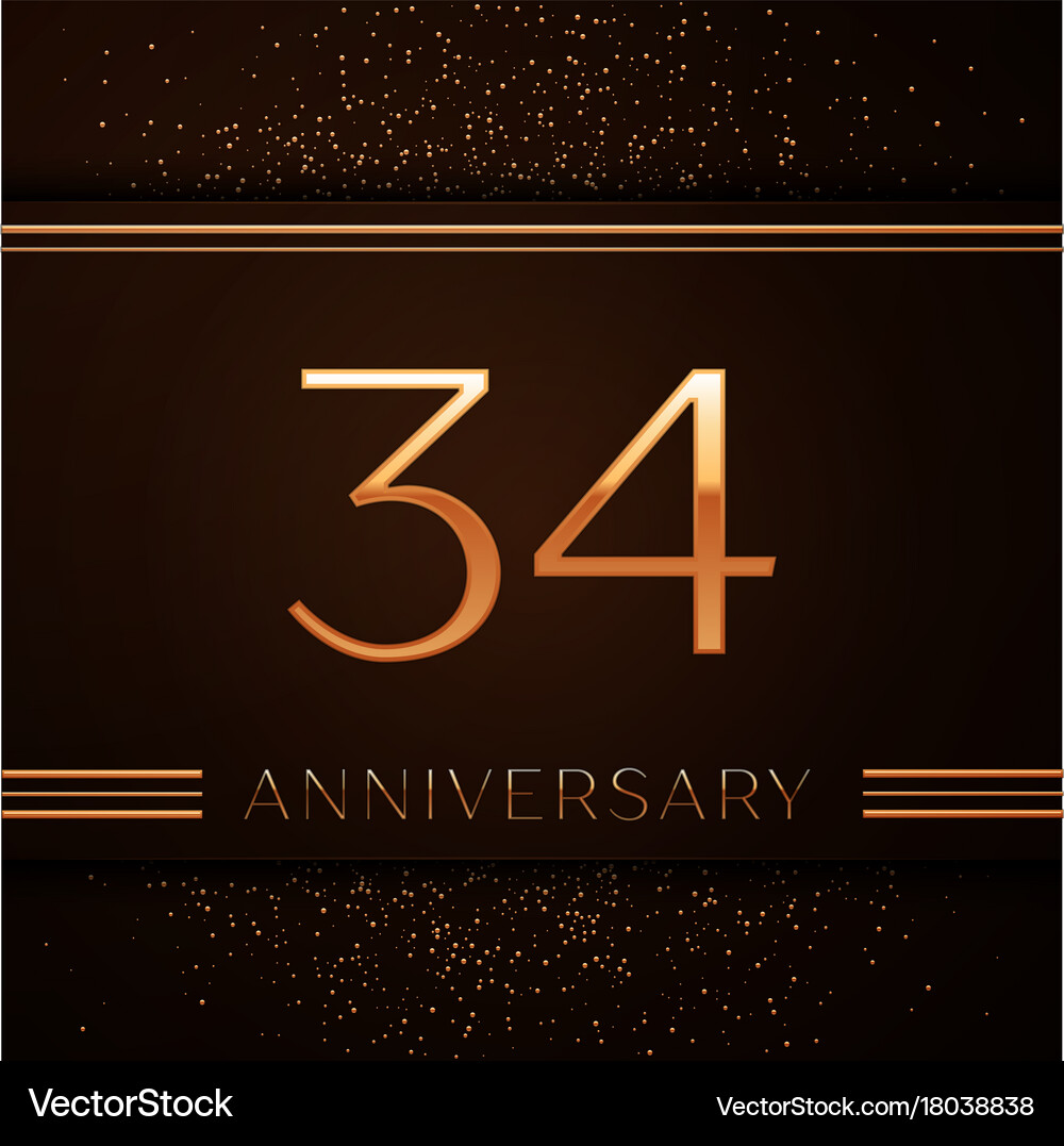 Thirty four years anniversary celebration logotype