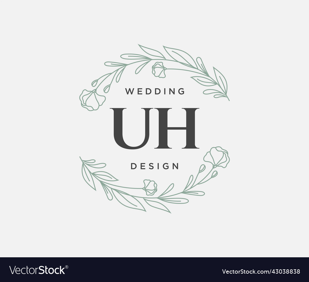Uh initials letter wedding monogram logos Vector Image