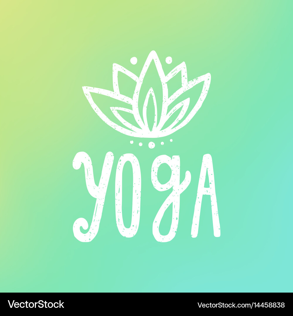 Yoga and lotus on gradient background Royalty Free Vector