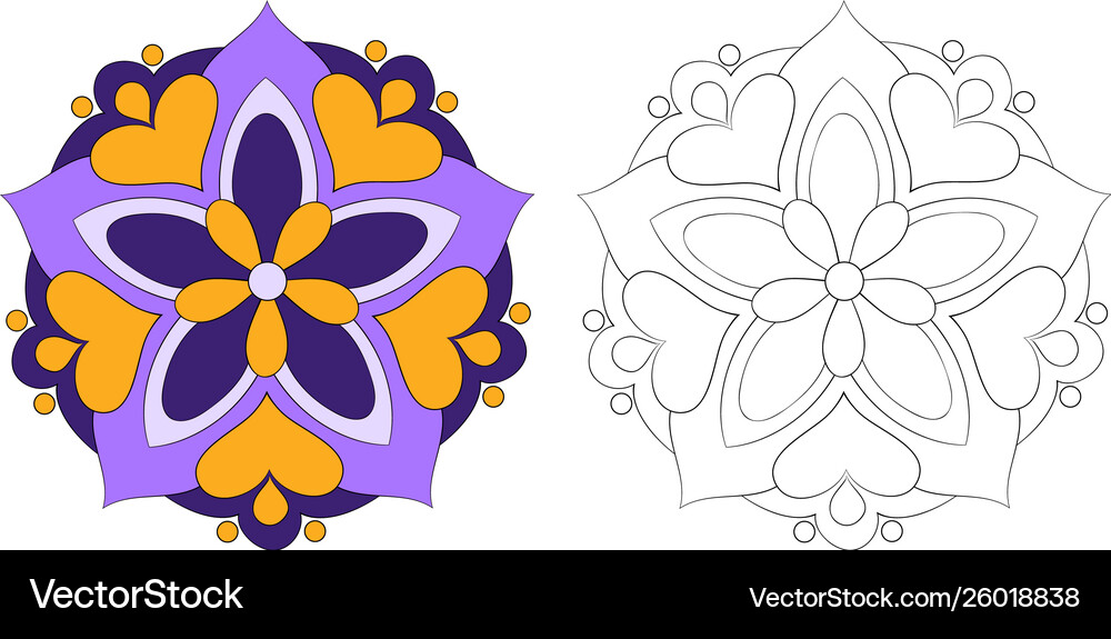 Zen mandala for coloring activitycoloring Vector Image