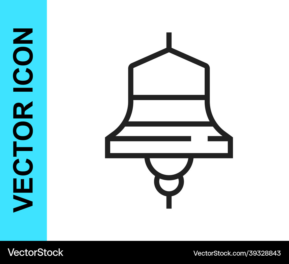 Black line ship bell icon isolated on white Vector Image