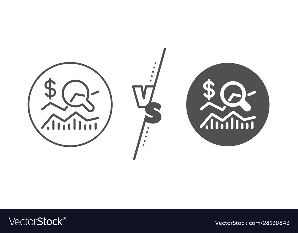 Check Investment Line Icon Business Audit Sign Vector Image