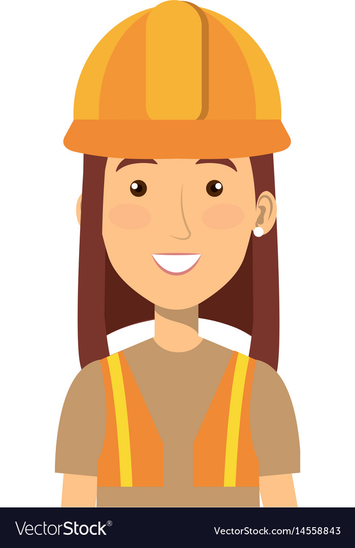 Construction worker woman avatar character Vector Image Construction worker woman avatar character Vector Image